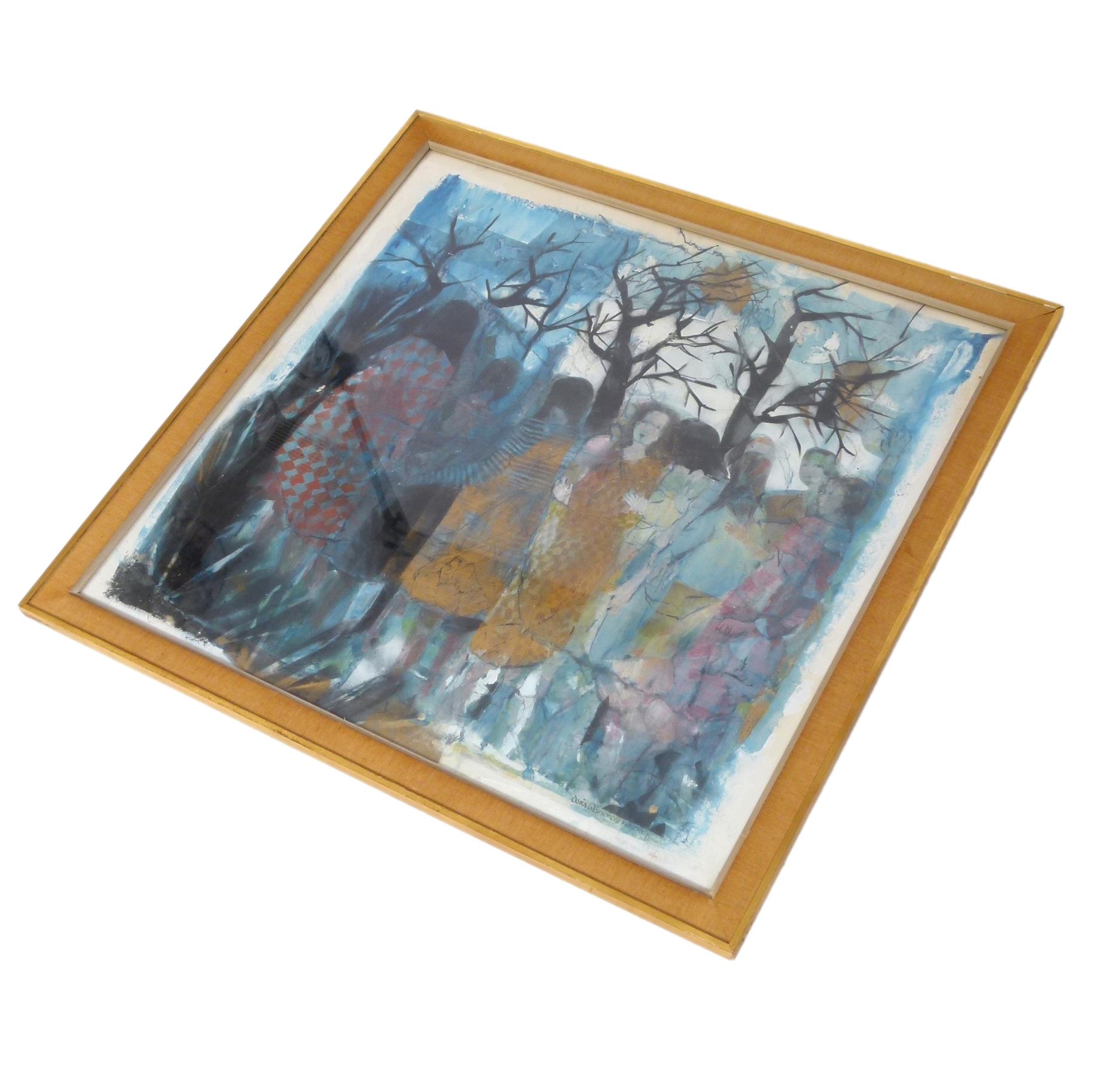 1960s Doris Wainwright Kennedy Figural Painting at City Issue Atlanta