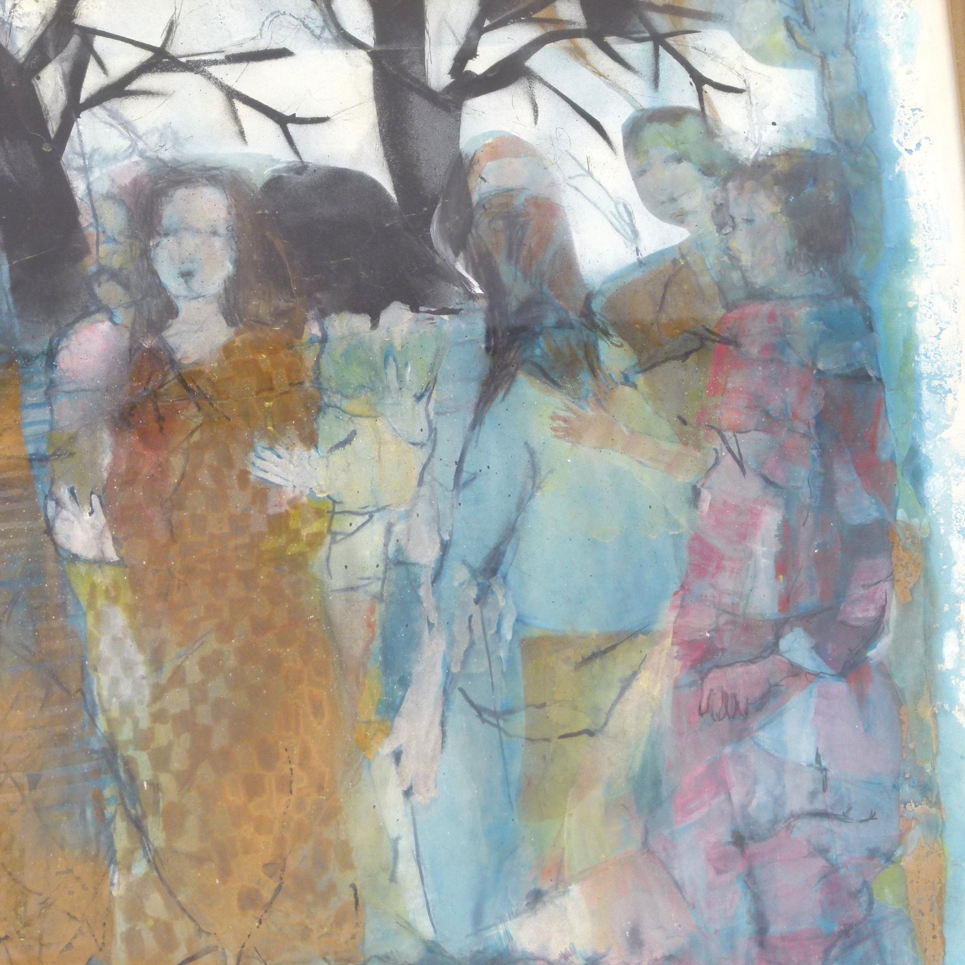 1960s Doris Wainwright Kennedy Figural Painting at City Issue Atlanta