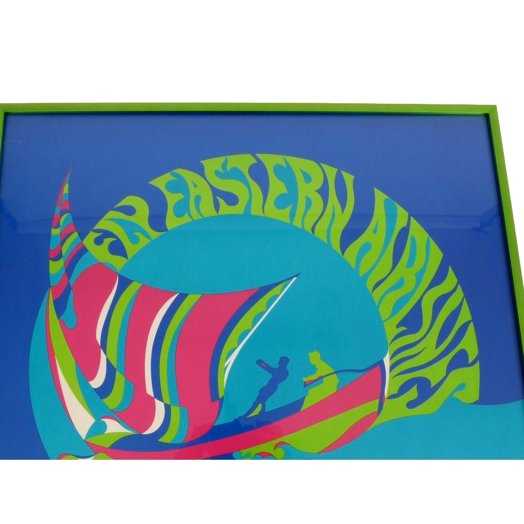 C.1970 Psychedelic Eastern Airlines Poster at City Issue Atlanta