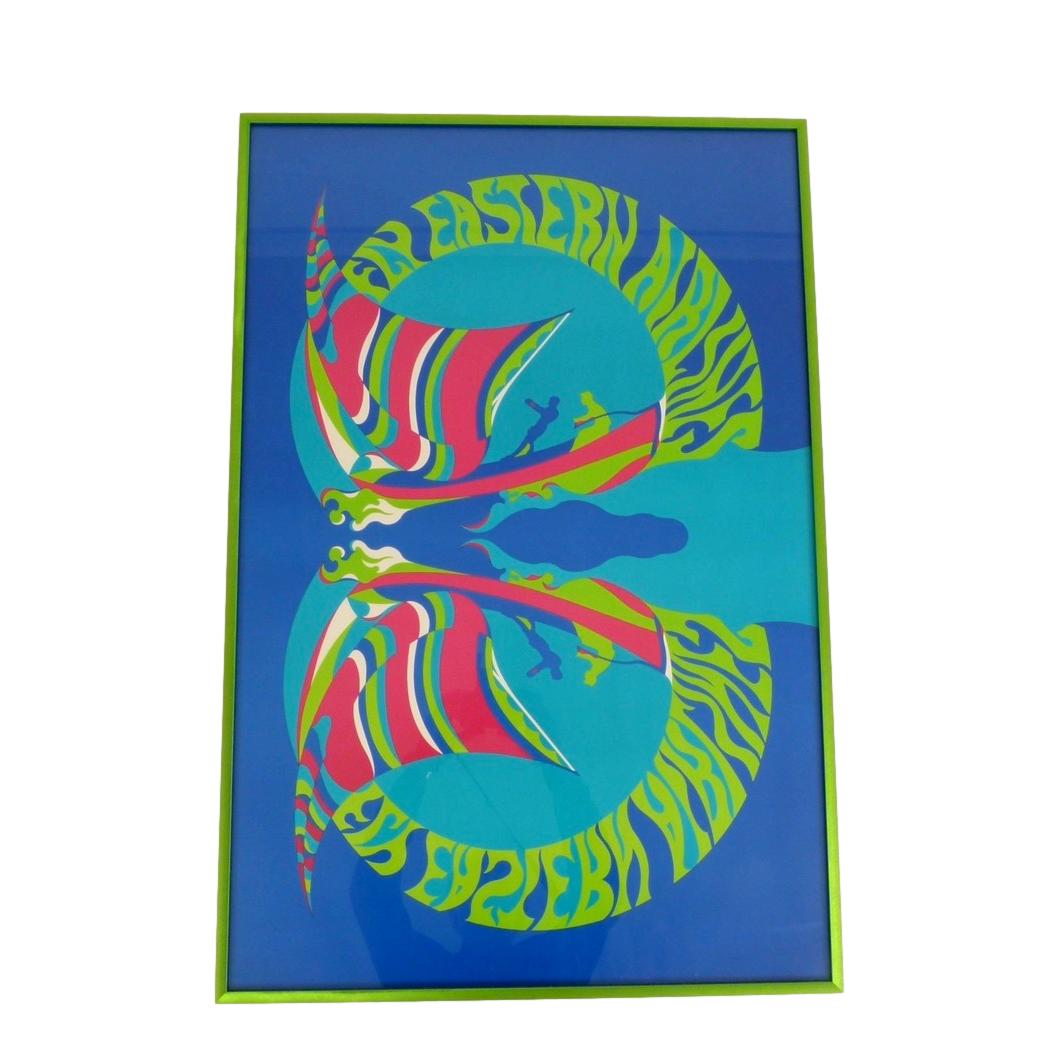 C.1970 Psychedelic Eastern Airlines Poster at City Issue Atlanta