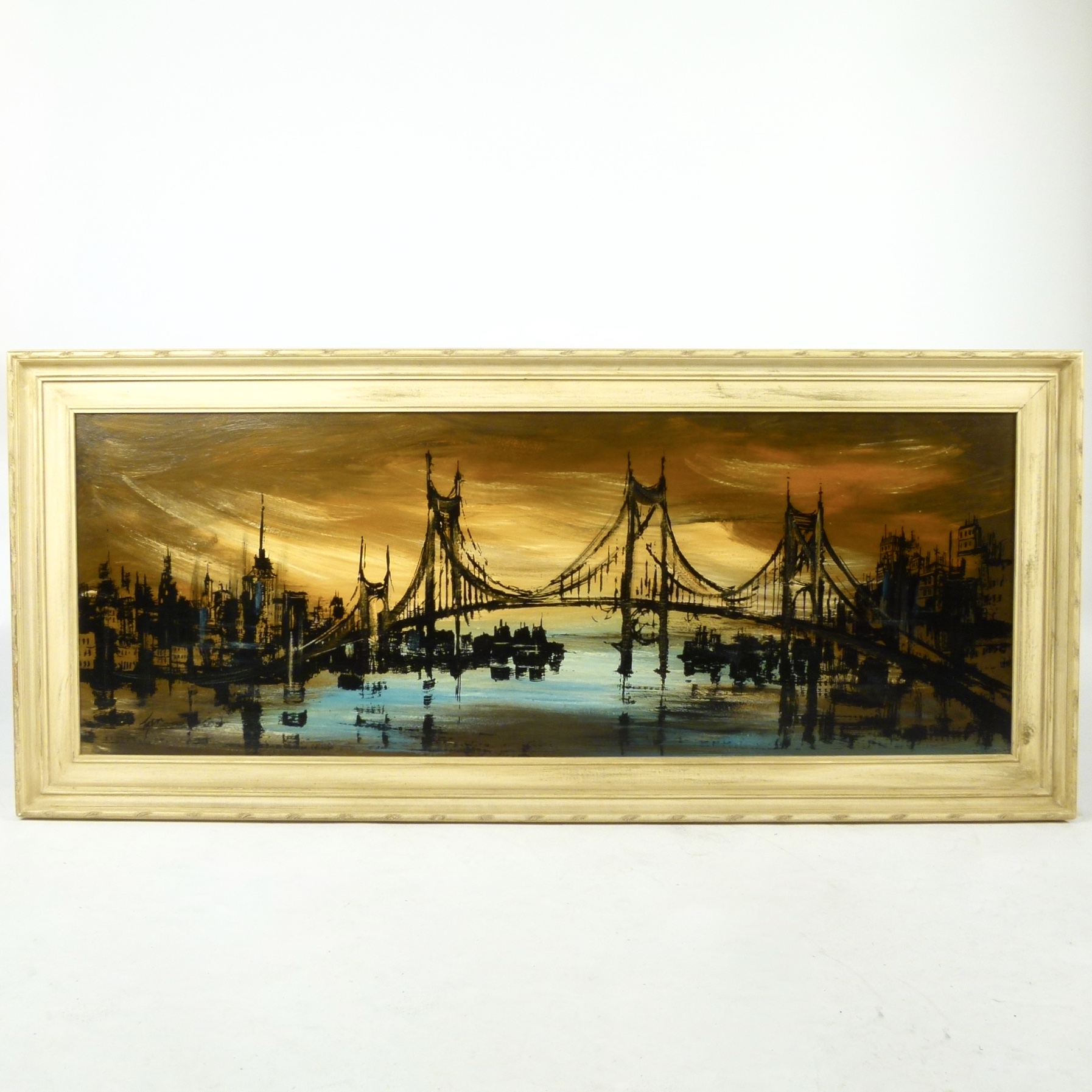 Large City/Bay with Bridge Painting at City Issue Atlanta
