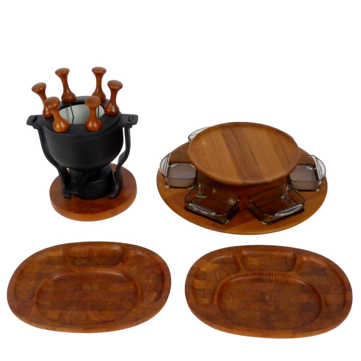 Danish Fondue Set on Lazy Susan With Plates at City Issue Atlanta