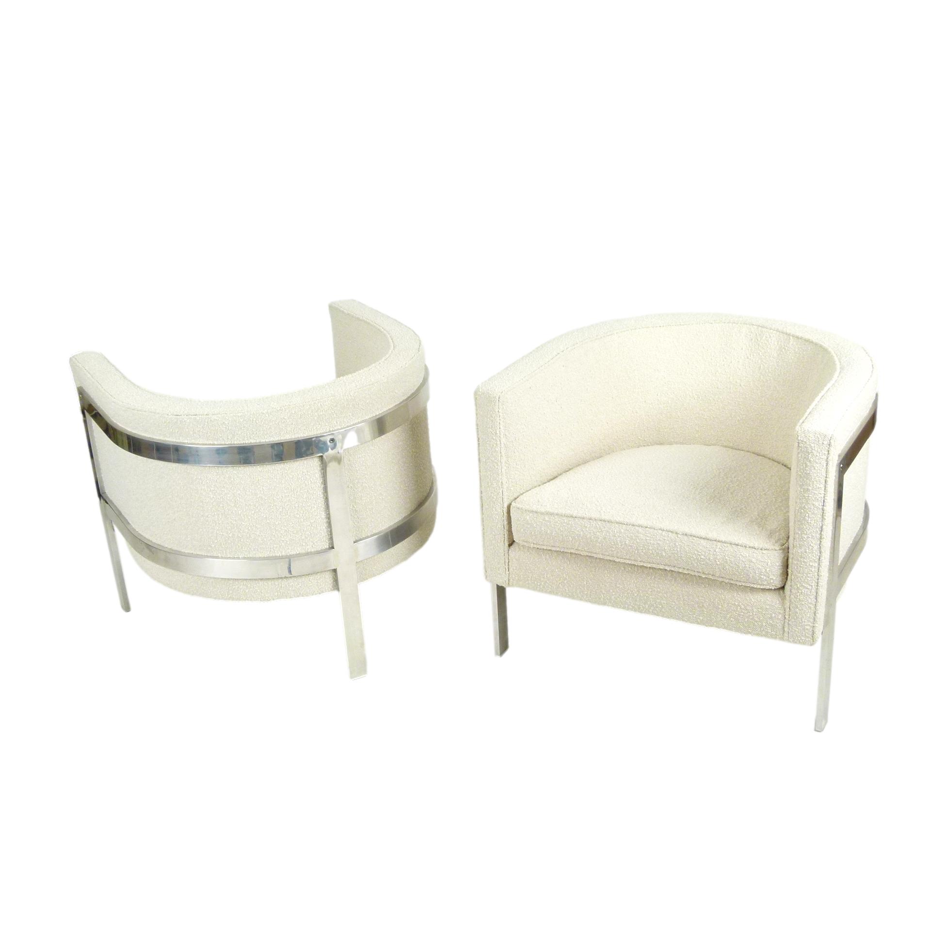 1970s Steel Frame Barrel Chairs at City Issue Atlanta