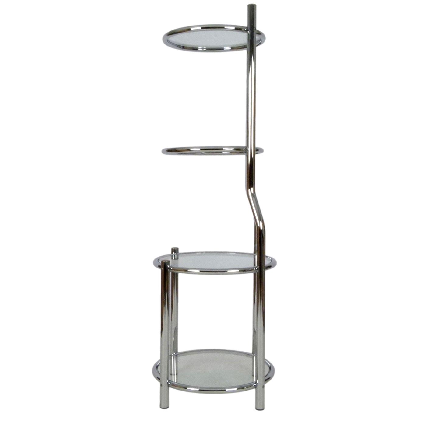 Round Chrome And Glass Etagere at City Issue Atlanta