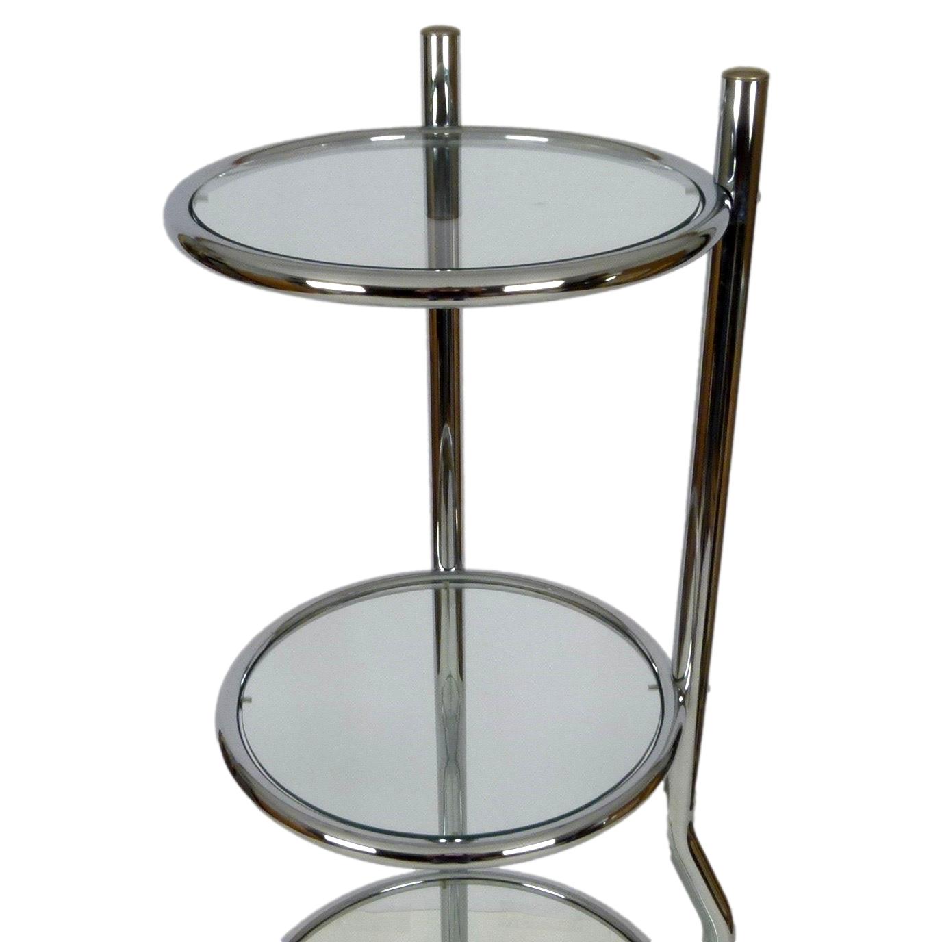 Round Chrome And Glass Etagere at City Issue Atlanta