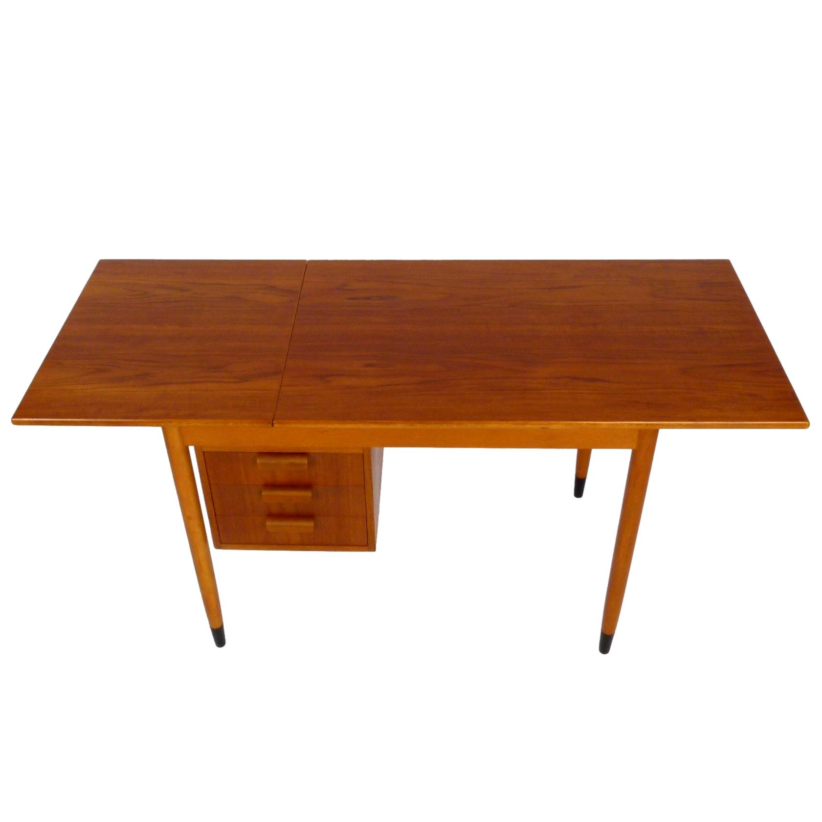 Teak Desk With Expanding Top and Sliding Drawer Box at City Issue Atlanta