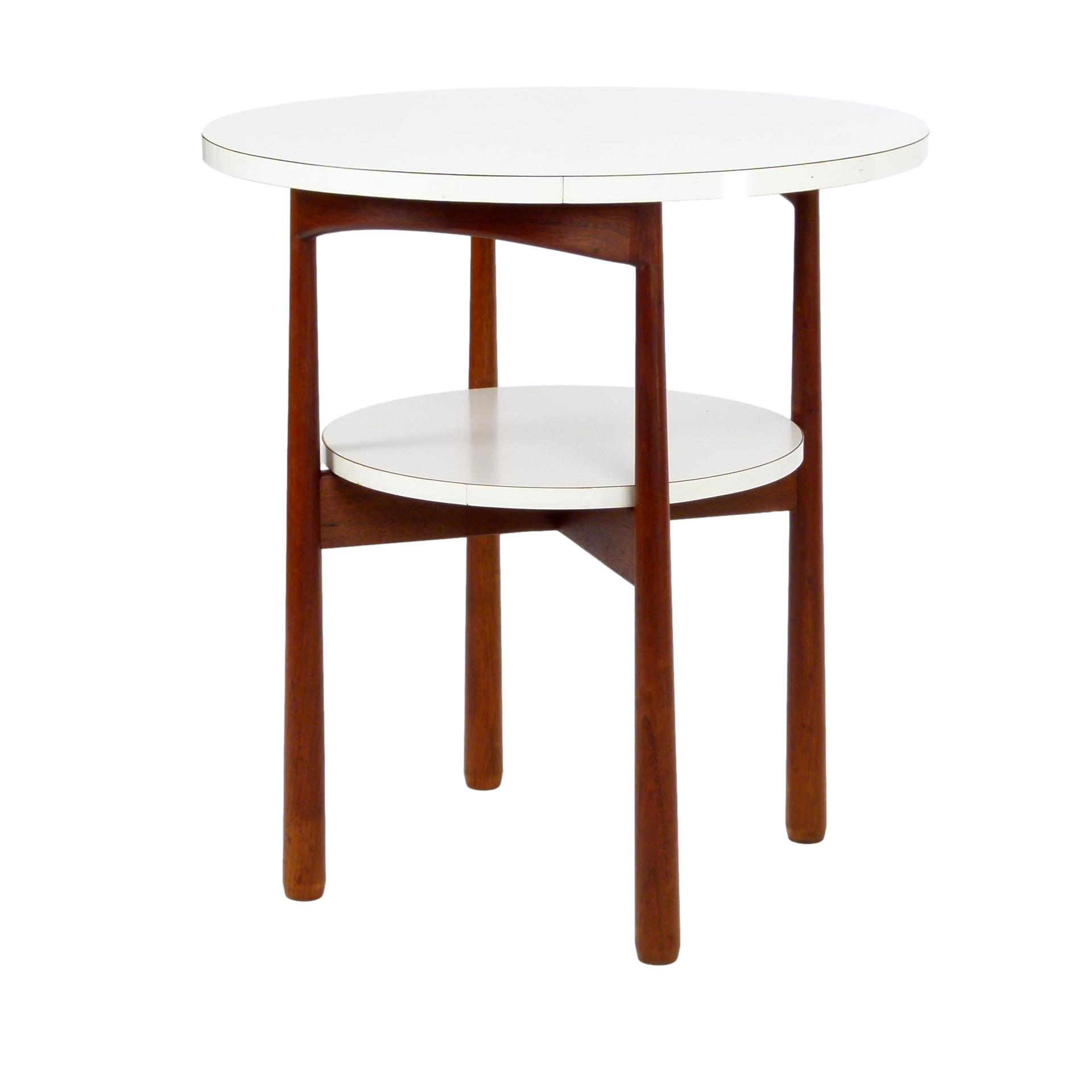 1960s Two-Tier Jens Risom Walnut Side Table / Pedestal at City Issue Atlanta
