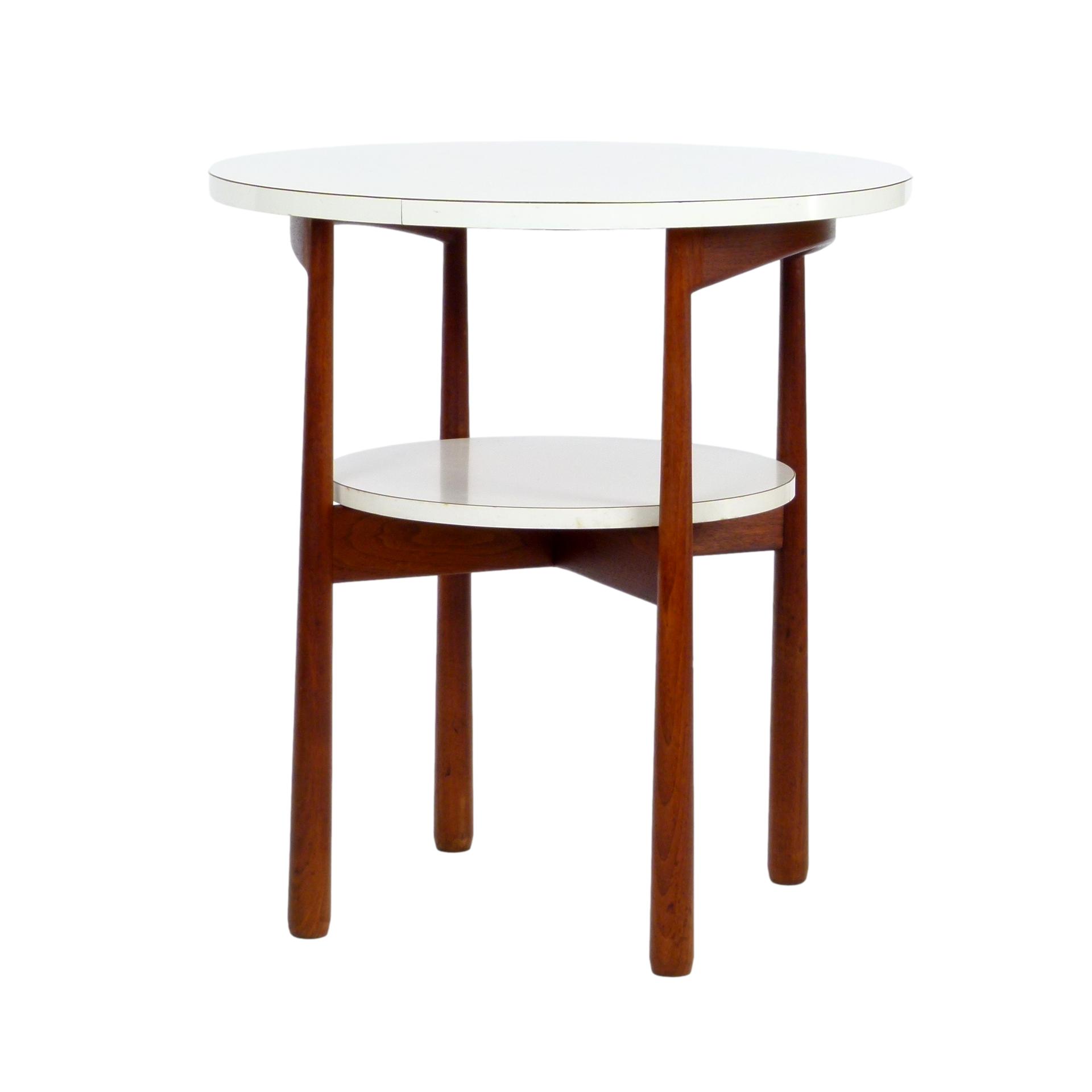 1960s Two-Tier Jens Risom Walnut Side Table / Pedestal at City Issue Atlanta