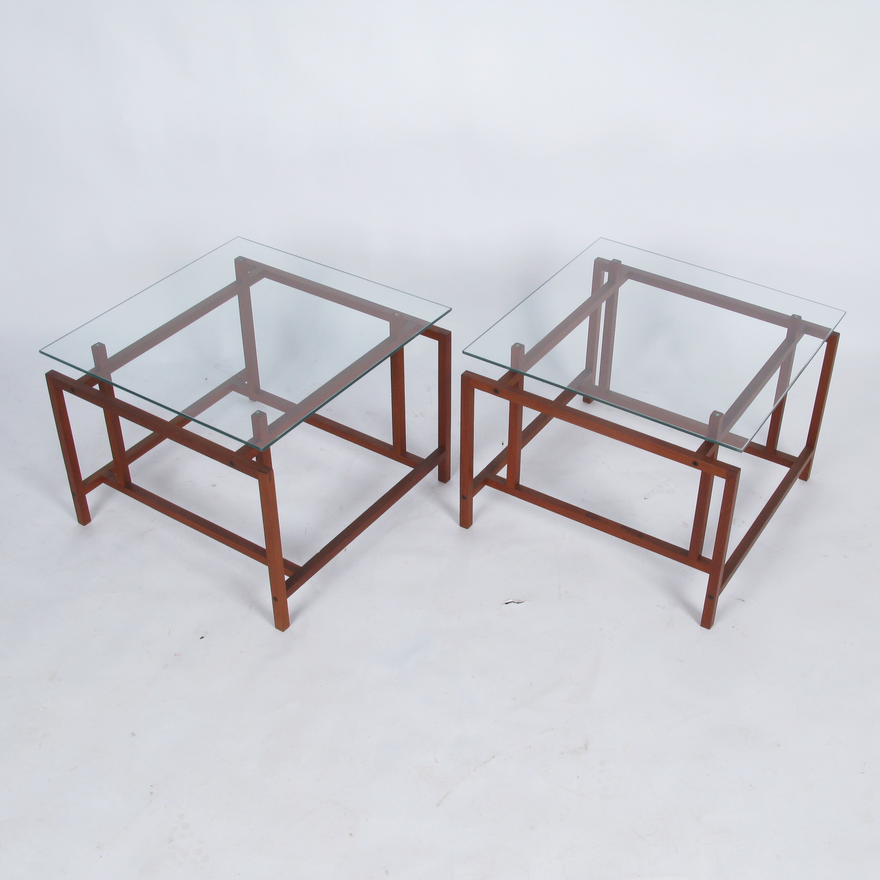 Architectural Teak Side TablesSOLD at City Issue Atlanta