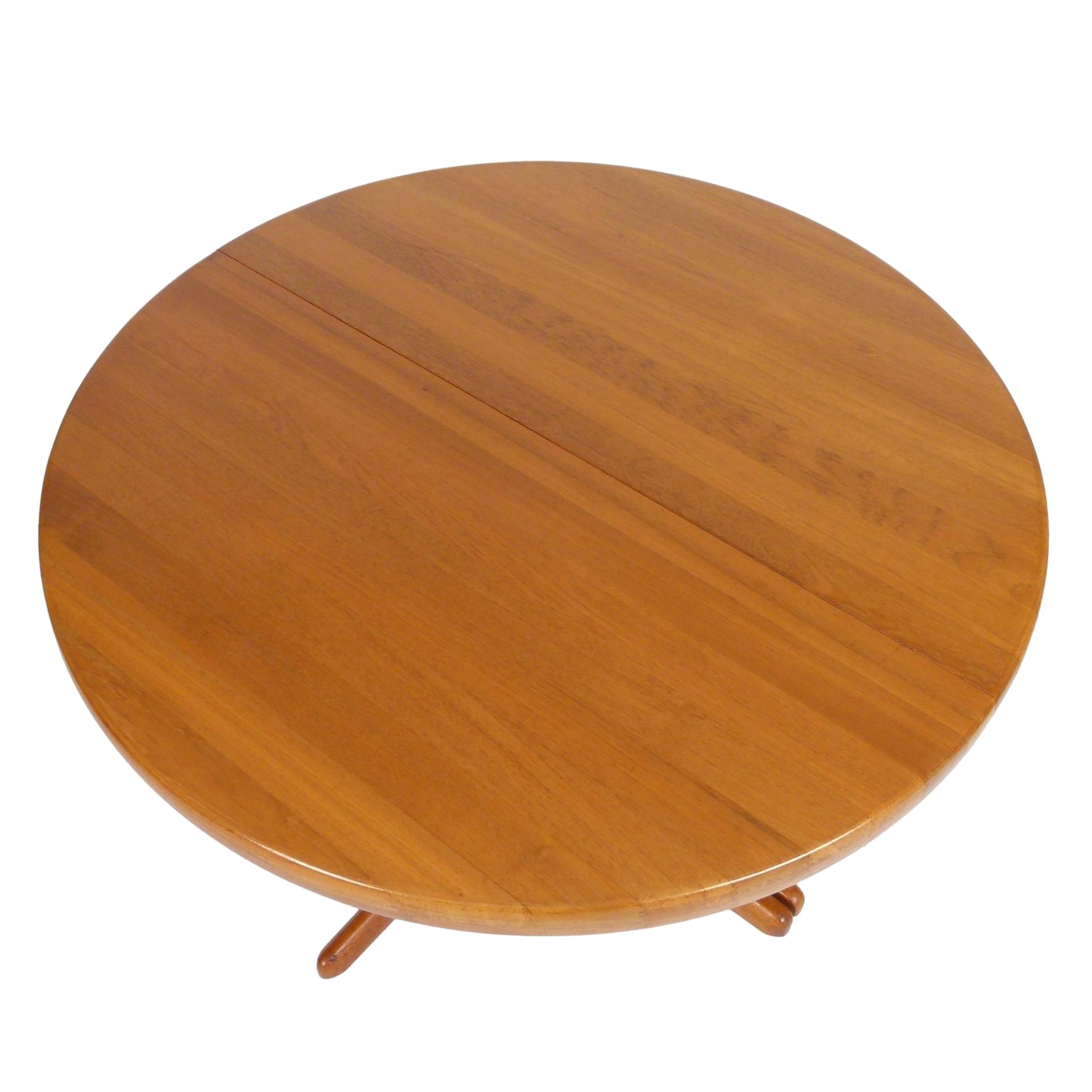 Round Teak Pedestal Dining Table With Leaves at City Issue Atlanta