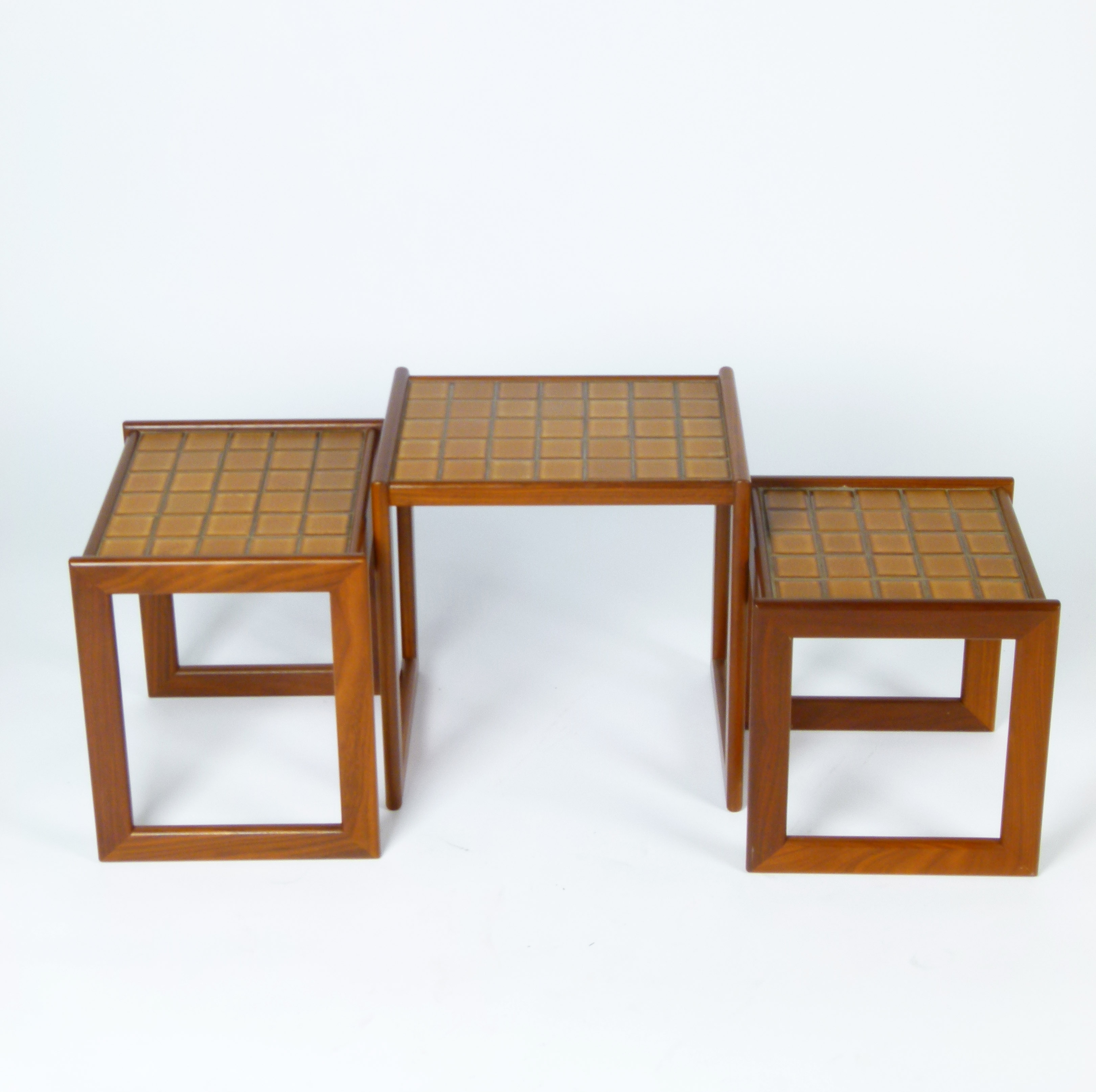 Set of Teak and Tile Nest Tables at City Issue Atlanta